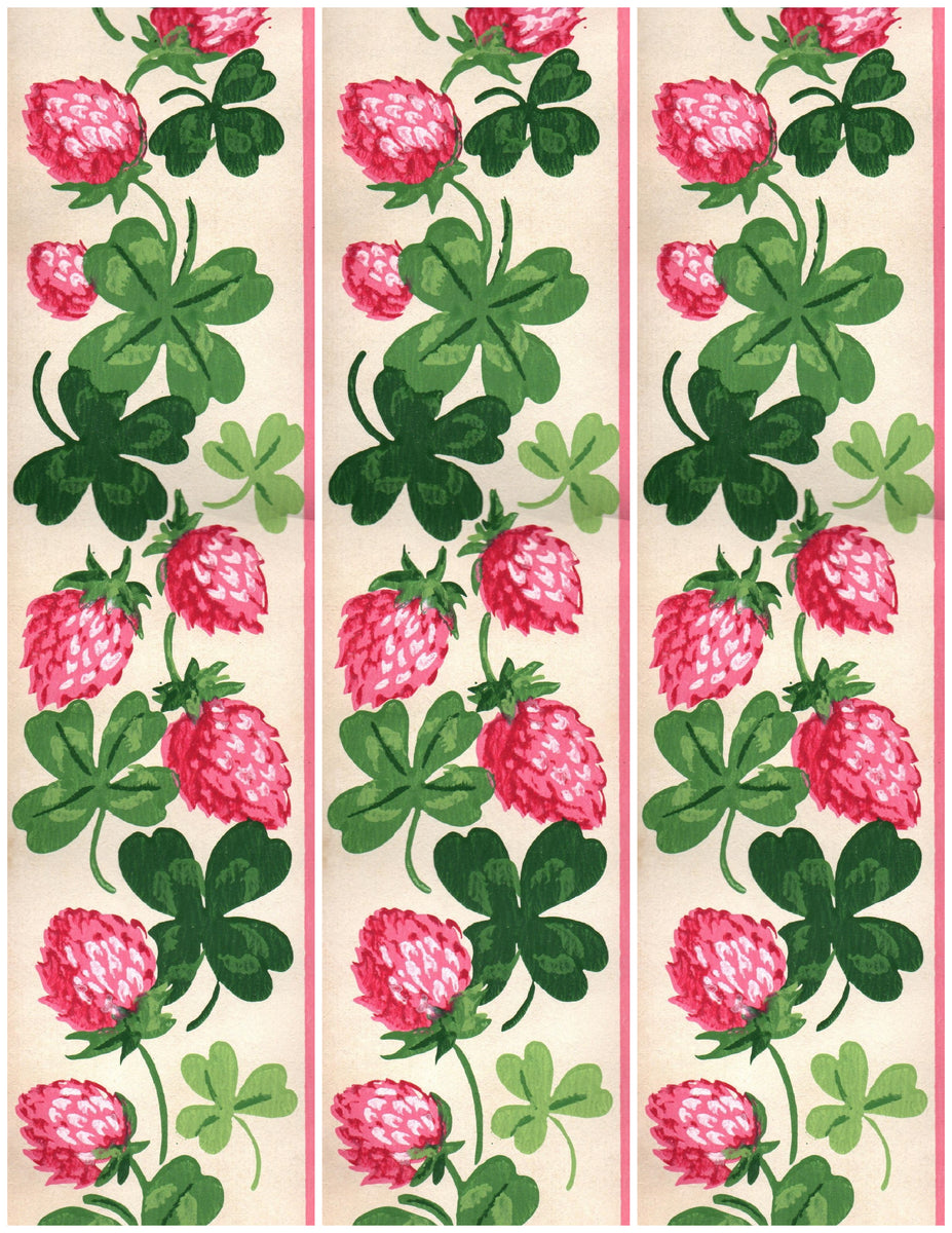 Free! Vintage Clover Wallpaper Strip – PaperPippi